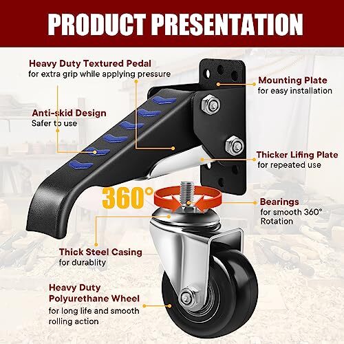 4Pk Retractable Workbench Caster Wheels for Workbenches Machinery ...