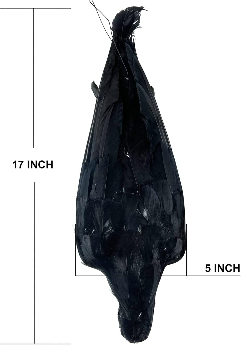 Crow Call 2 Pcs 17 Inch Realistic Hanging Dead Crows Decoy Life Size ...