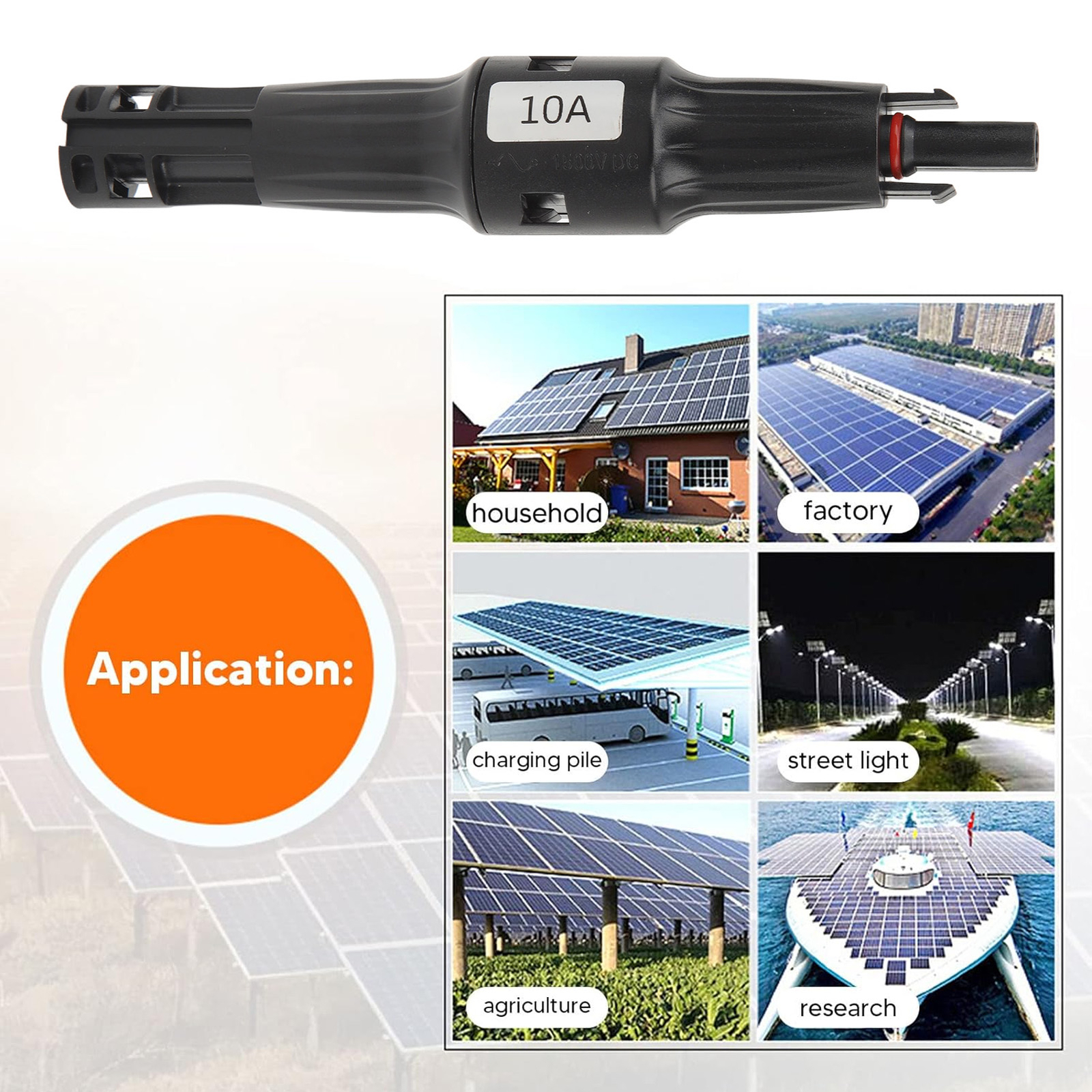 Diode PV Connector Male Female High Current Capacity Factory Waterproof ...