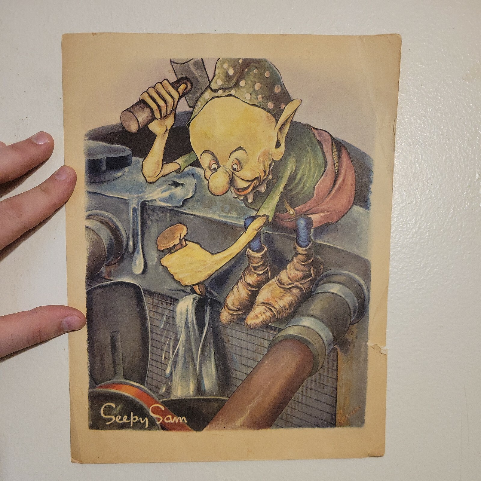 1943 Esso Famous Gremlins Seepy Sam No 4 Vintage Oil Advertising Print ...
