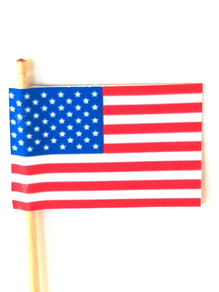 Dollhouse Miniature American Flag MADE IN USA Double Sided 3" Mini ...