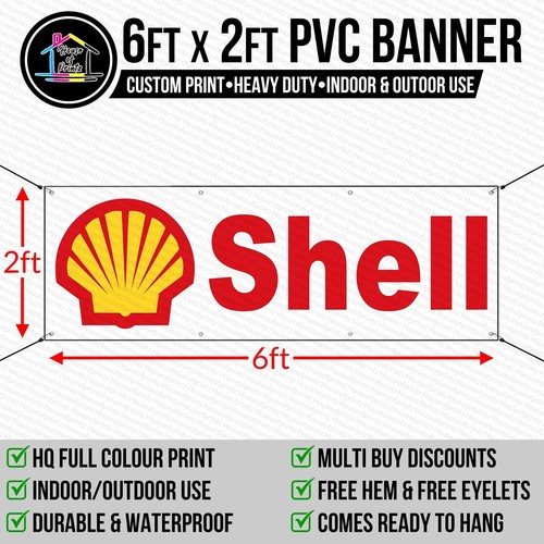 Shell Motor Oil Garage Workshop Banner PVC Outdoor Sign Motorsport ...