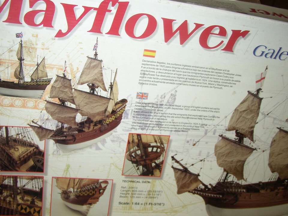 Vintage Artesania Latina Mayflower Galion model ship kit 1:64 scale ...