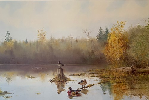 Owen J Gromme Signed Numbered Wildlife Print -"Morning Haze"- Wood ...