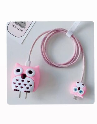 Cute Pink Owl 3D Charger Case- Iphone/Type C | eBay