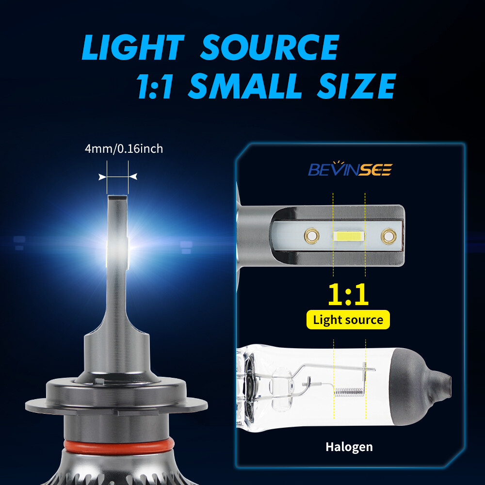 4x H7 LED Headlight Bulbs Hi Lo Beam 6000K For Mercedes W203 W204 W205 ...