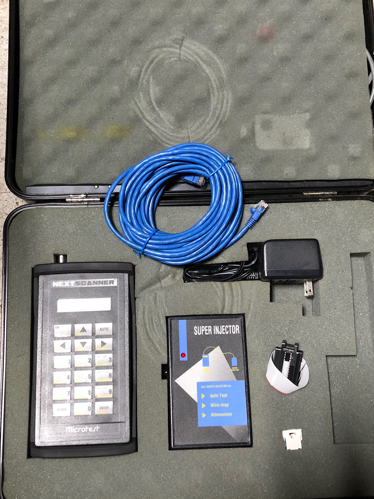 Microtest NEXT Handheld Cable Tester Scanner Super Injector + Case PN ...