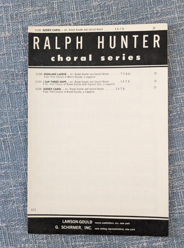 Sussex Carol SATB Ralph Hunter & Gerald Weale 1966 | eBay