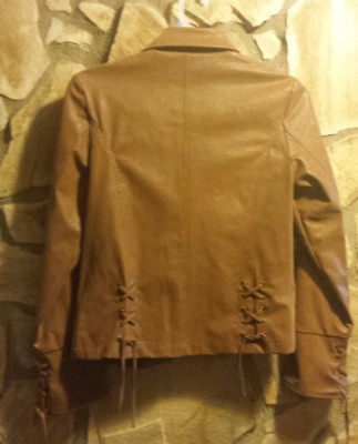 Ladies Carolina Colours Brown Faux Leather Jacket M 10/12(polyurethane ...