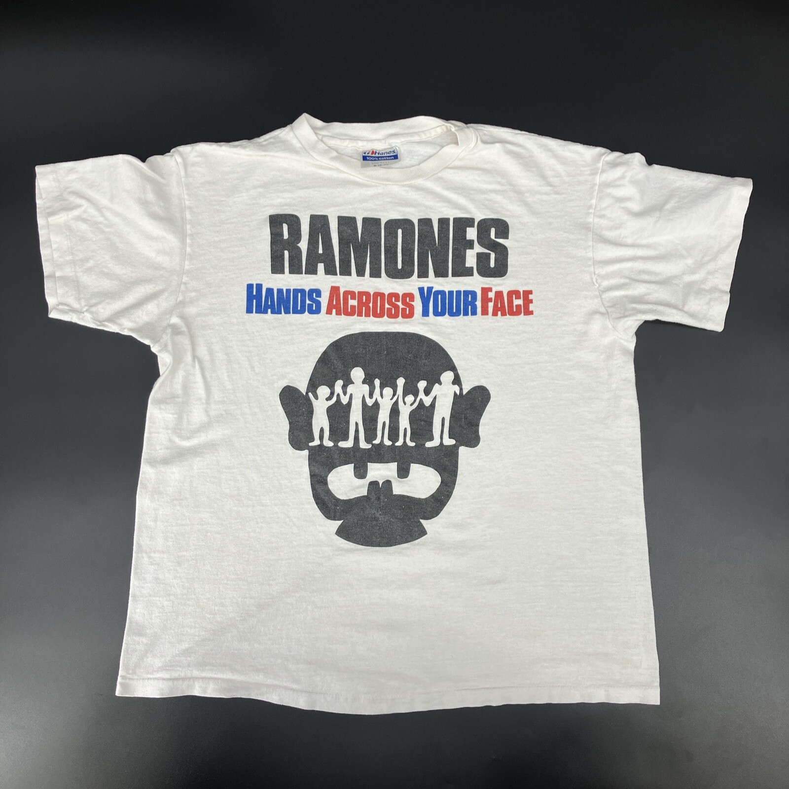RARE 80s RAMONES " Hands Across Your Face" white cott… - Gem