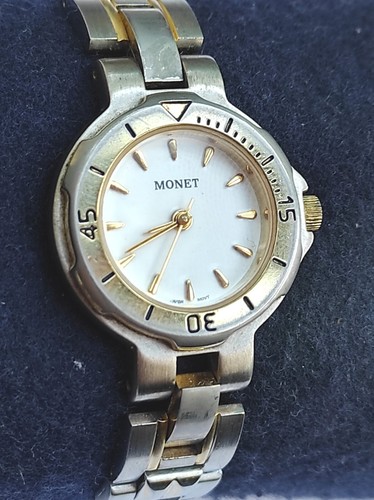 Monet women's gold &silver tone casual quartz links bracelet watch ...