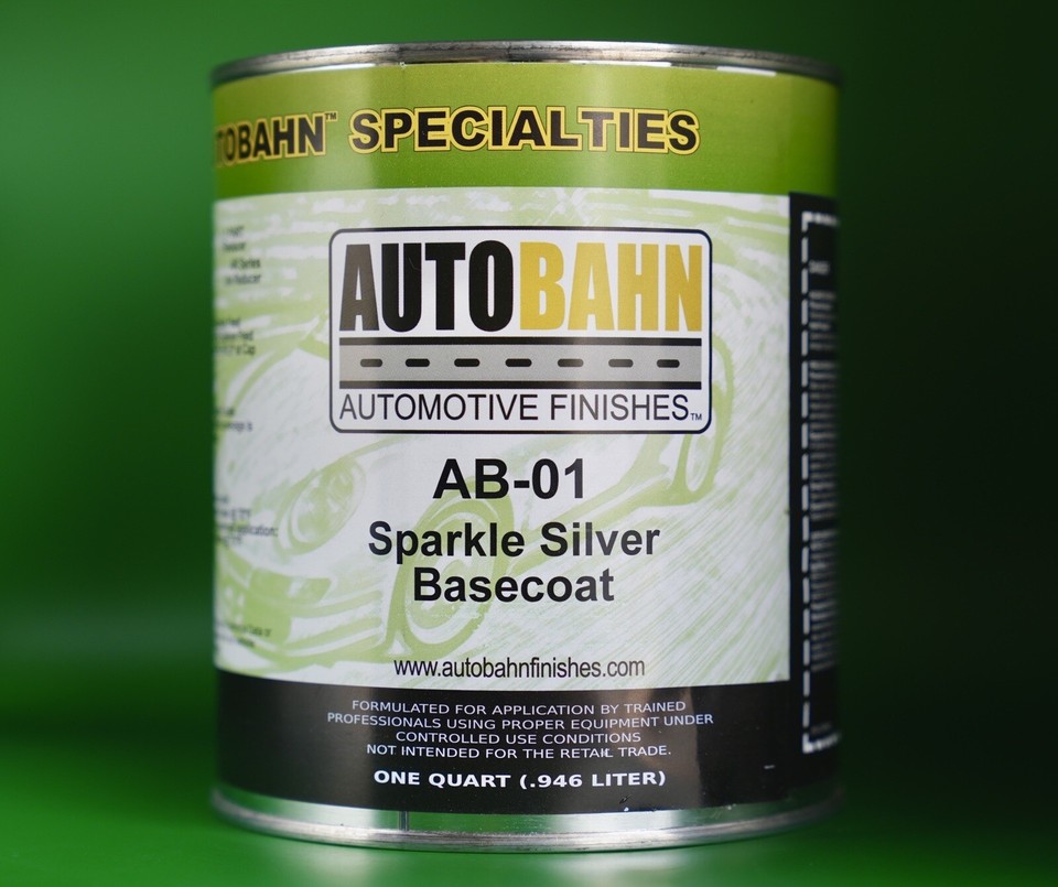 Autobahn Sparkle Silver BaseCoat AB-01 QUART Size Automotive Paint GM ...