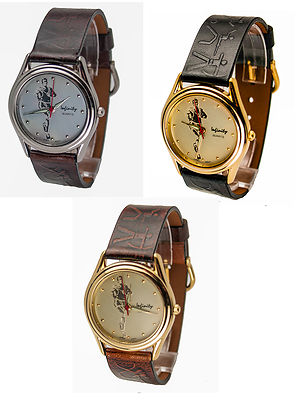 INFINITY: MENS' LEATHER BAND RUNNER EMBOSSED IMAGE DIAL, ANALOG QUARTZ ...