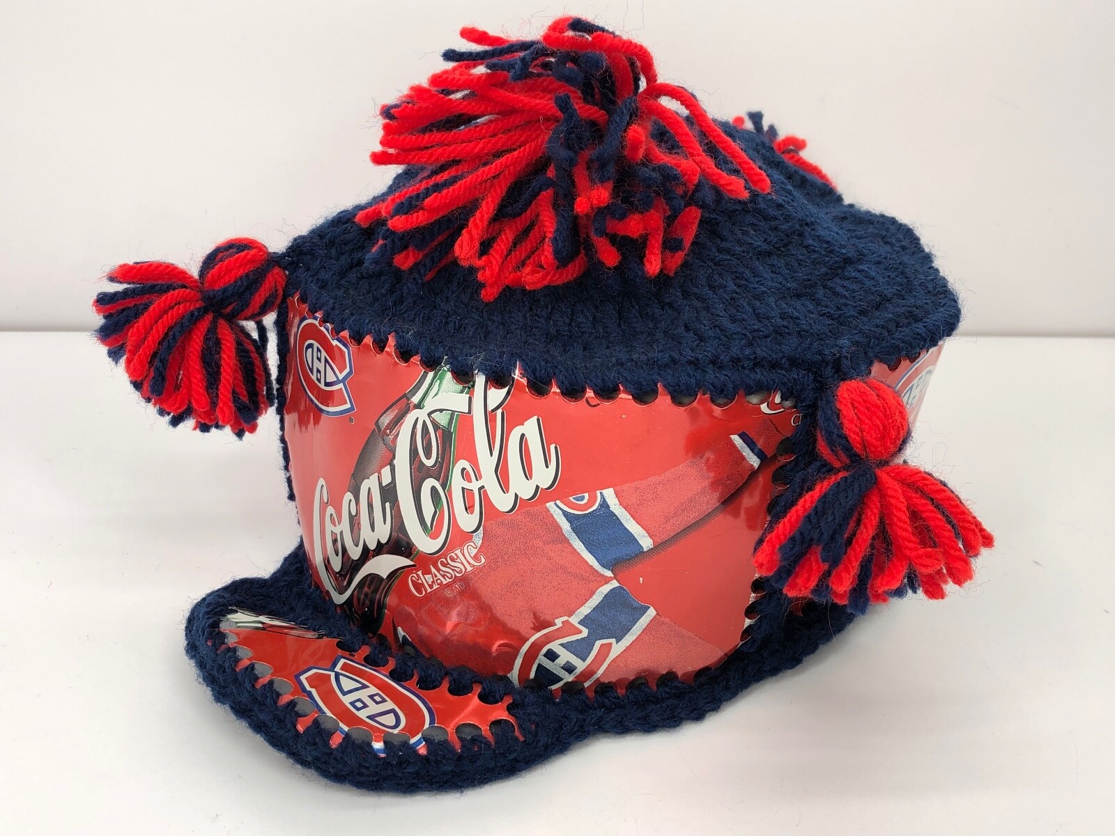 Vintage Coca Cola Knit Crochet Tin Can Hat Cap Montre… - Gem