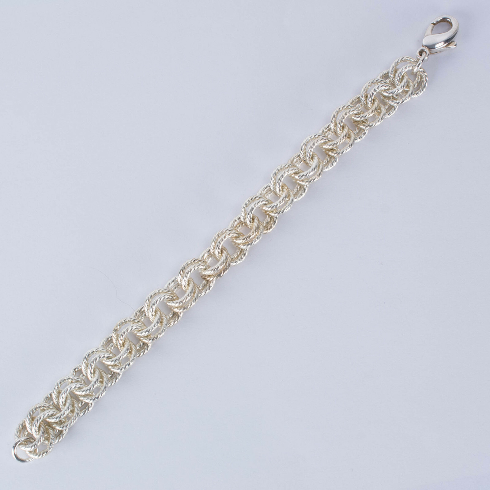 Prochain Sterling Silver 925 Textured Double Rolo 8" Bracelet For Wear ...