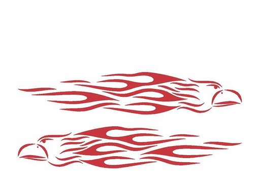 SIDE FLAMES DECALS BIRD #EXF10 VINYL GRAPHIC CAR TRUCK SUV SEMI FIRE ...