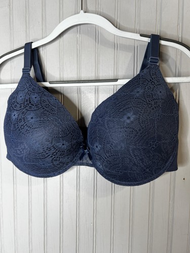 Delta Burke Bra Womens 40DD Navy Lace Underwire Style 3705-16 Padded ...