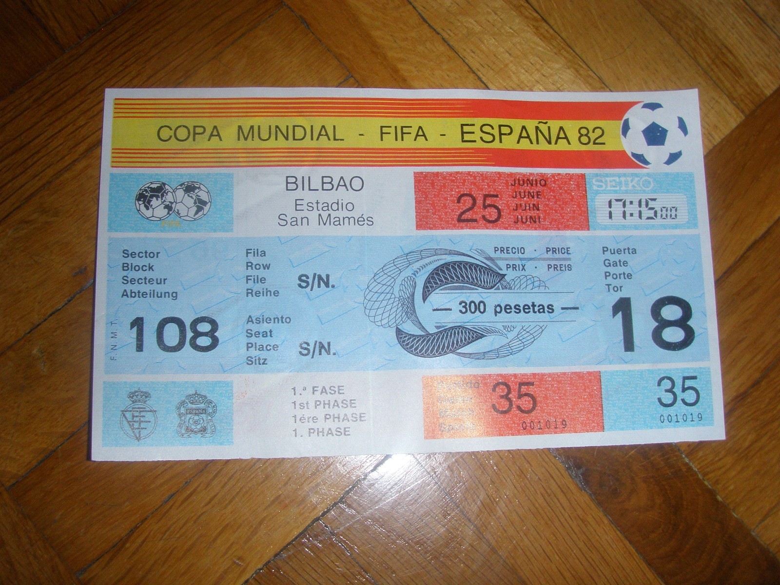 Full ticket WORLD CUP 1982 Kuwait v England 1st ever cup wc unused ...