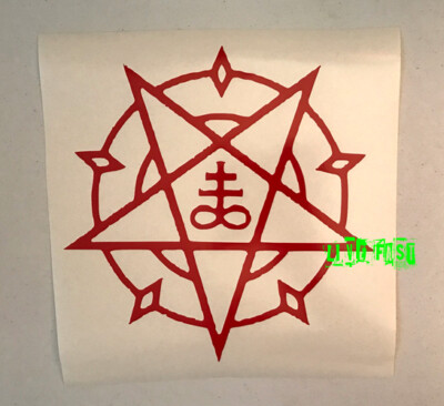 PENTAGRAM LEVIATHAN VINYL DECAL STICKER baphomet 666 satanic occult ...
