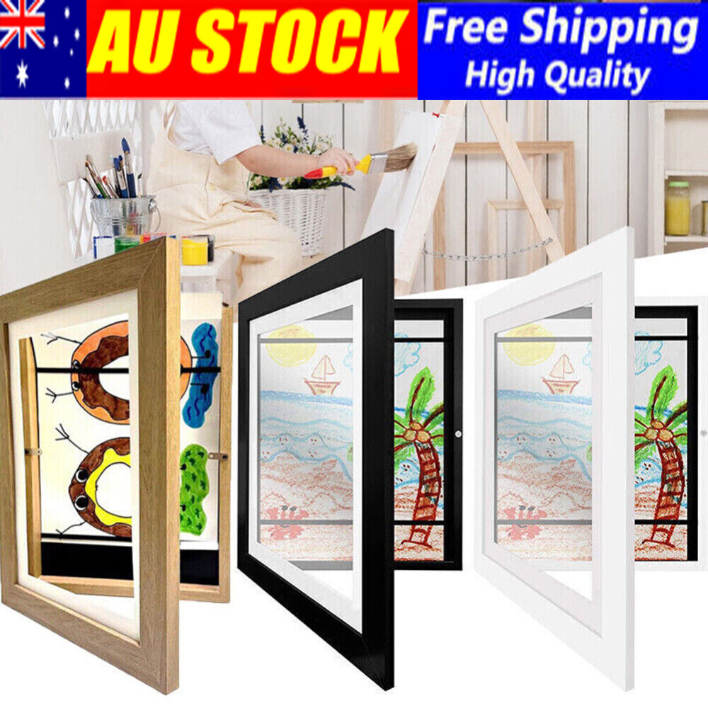 Kids Artwork Frames Changeable Art Projects Display w/Storage Hold ...