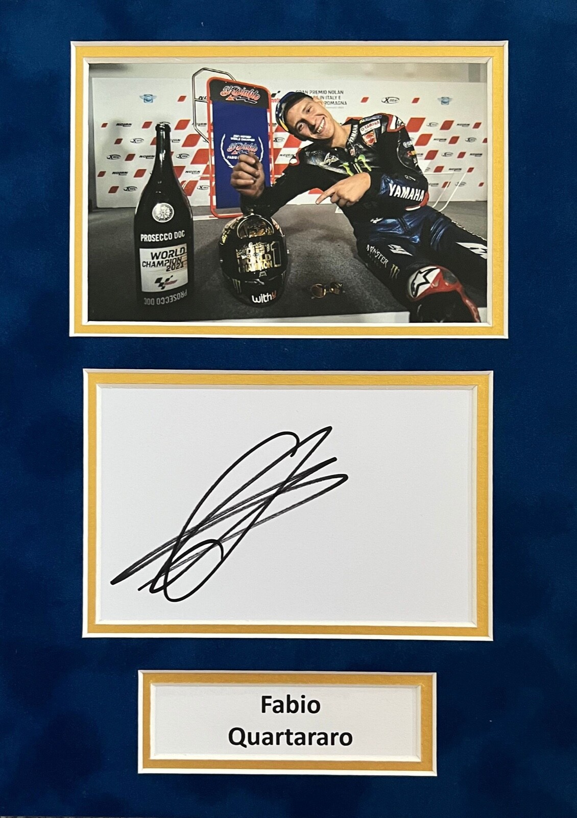 Fabio Quartararo Hand Signed A4 Mounted Photo Display MotoGP Autograph ...