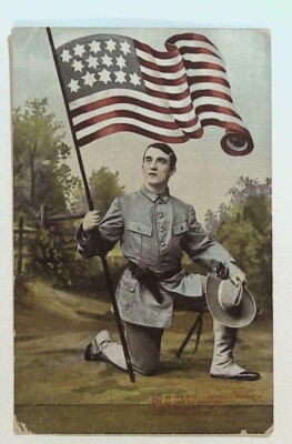 Patriotic Post Card Army US Flag Soldier Postcard Vintage 1908 D1 | eBay