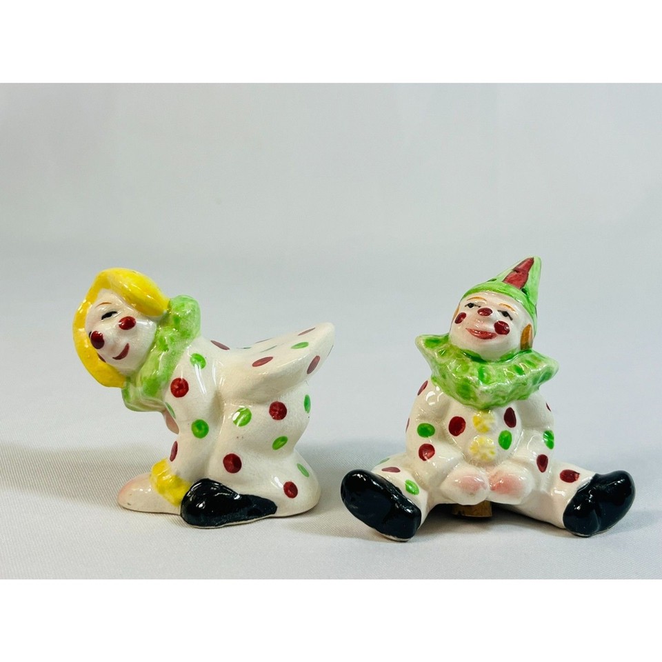 Vintage Tumbling Clowns Circus Stackable Salt & Pepper Shaker Set Japan ...