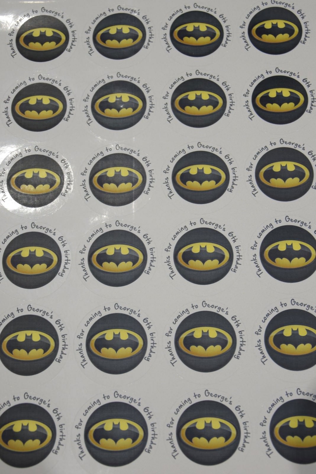 Personalised Batman Birthday Stickers For Party Bags Kids Name Labels ...