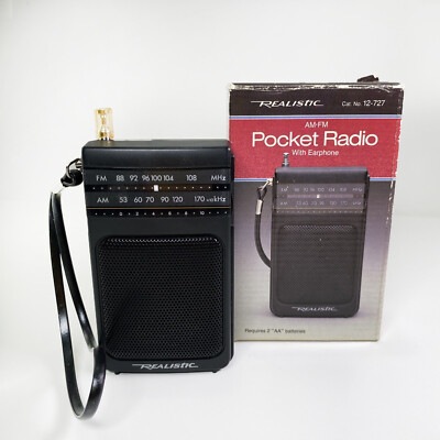 Vintage Realistic Pocket Radio Model 12-727 AM FM Portable Radio ...