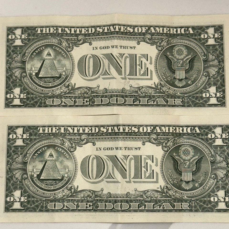 ERROR Over Inking Pair Sequence Dollar bills | eBay