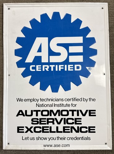 VINTAGE"We Employ" ASE CERTIFIED Technicians Metal Sign 21" x 29" Nice ...