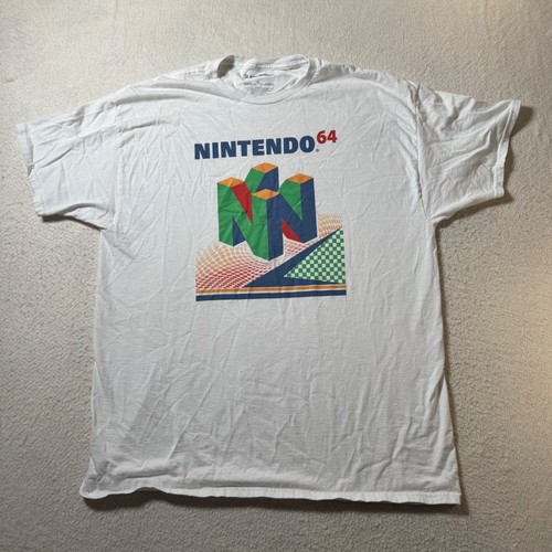 Nintendo 64 Retro Gaming Graphic T Shirt White XL 90s Nostalgia Gamer ...