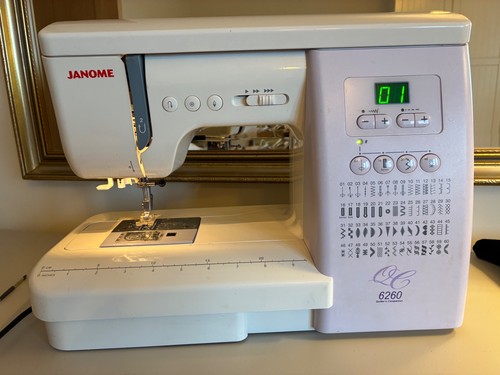JANOME 6260 Computerised Sewing machine-foot pedal-rigid cover ...