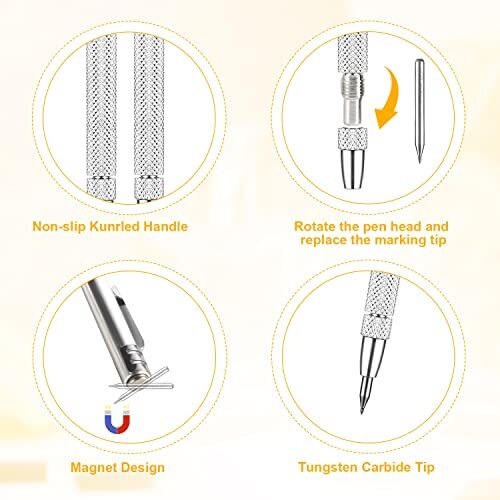 4pcs Tungsten Carbide Scriber Aluminium Carbide Scriber Pen With Magnet ...