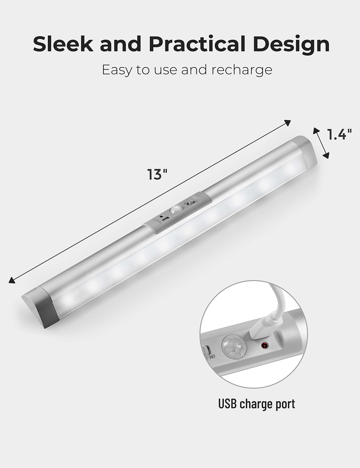 Automatic Closet Light Motion Sensor Lighting With Eyeprotection Design ...