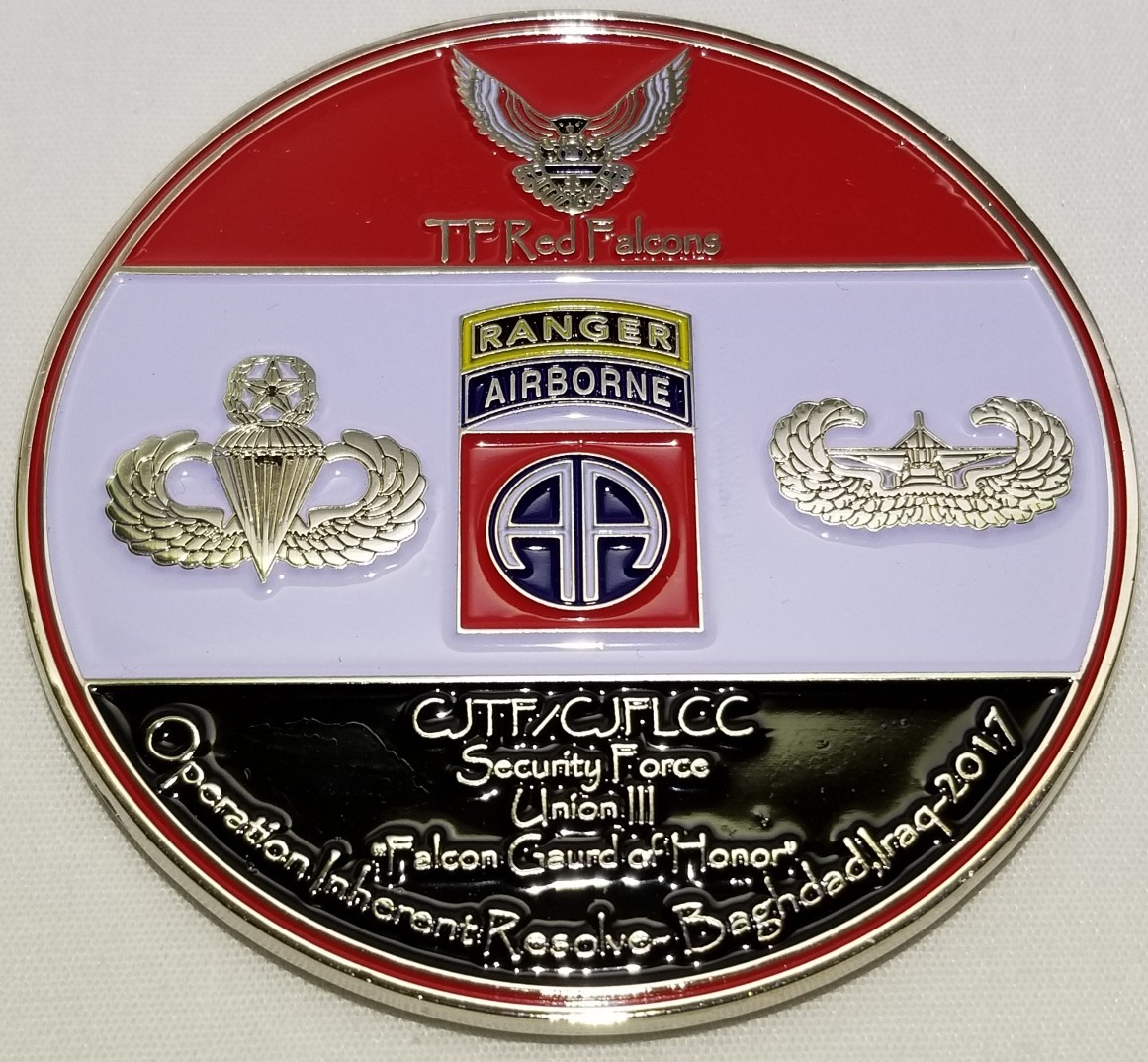 Ranger Airborne 2.5" Challenge Coin CJTF Security Force 82nd Airborne ...