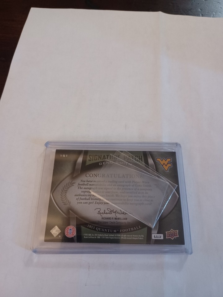 GENO SMITH 2013 Upper Deck QUANTUM Signature Patch Autograph Rookie RC ...