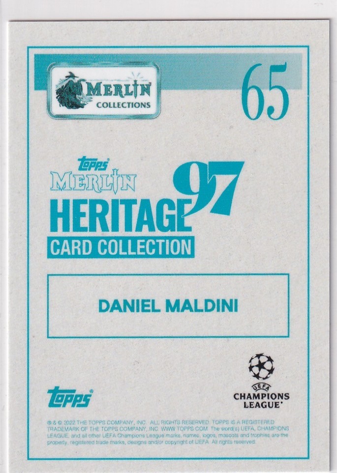 Topps Merlin Heritage 97 2022 Nr 65 Daniel Maldini Red Parallel 3/10 | eBay