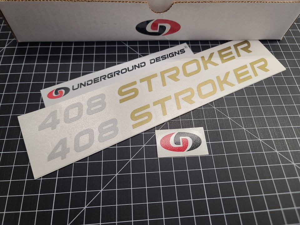 408 STROKER Decals (2pk) Racing Engine Hood Valve Cover Stickers LQ4 ...