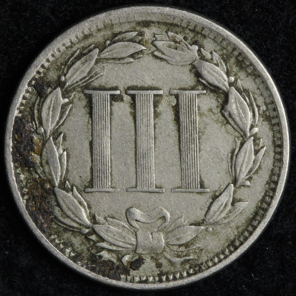 1865 Three Cent Nickel Piece XF E209 QXCZ | eBay