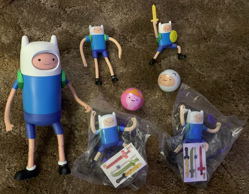 Lot Adventure Time Toys 10" Deluxe Finn Spinning Face Changing Happy ...