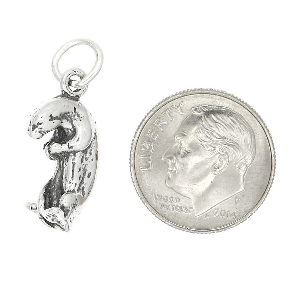 Sterling Silver Three-Dimensional Sea Otter Charm or Pendant | eBay