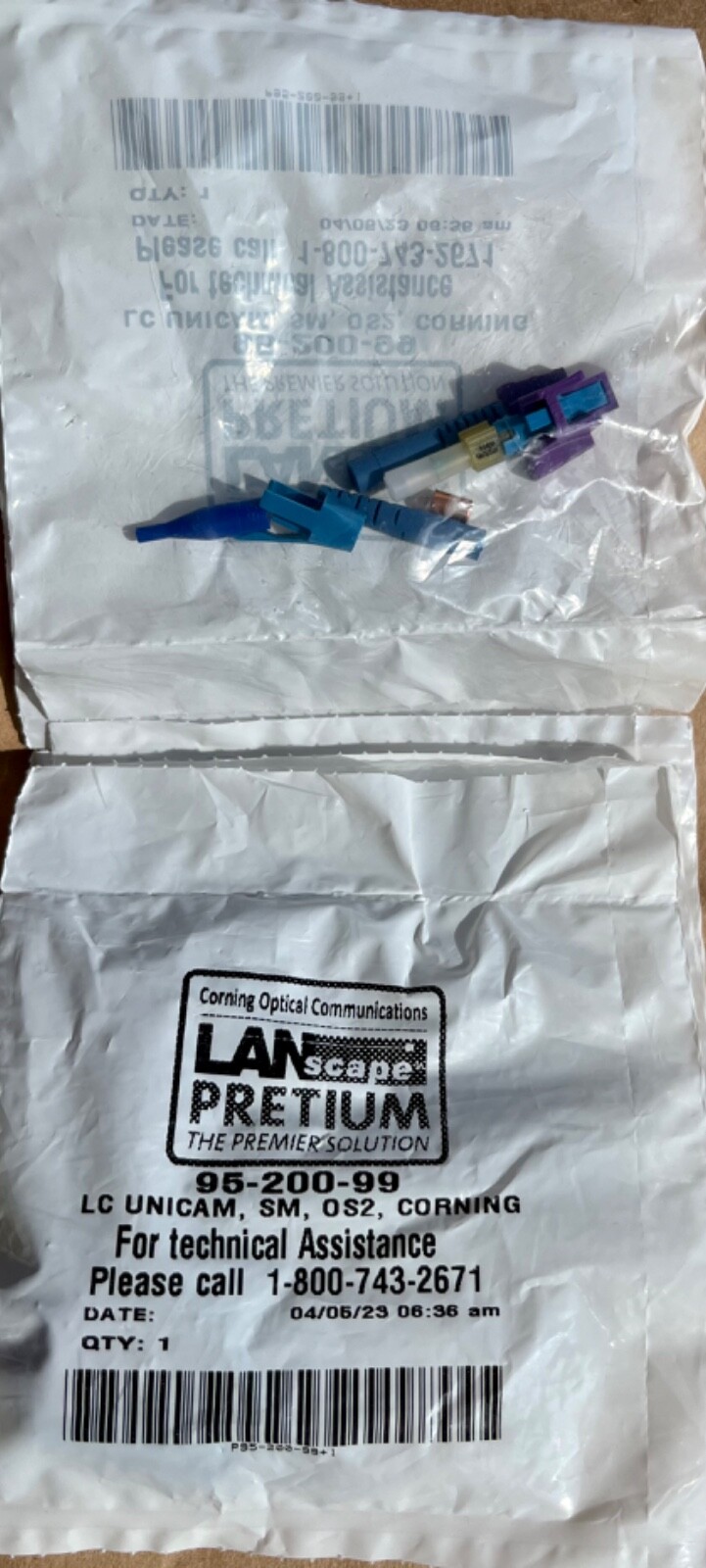 Corning 95-200-99 Unicam (6) New Connector Pretium LC Singlemode/SM OS2 ...