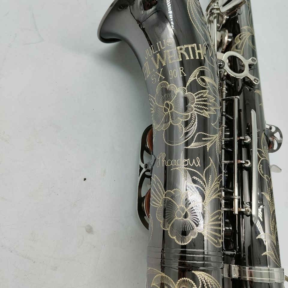 High Quality Tenor Saxophone with B-flat Black Nickel Hand Carved ...