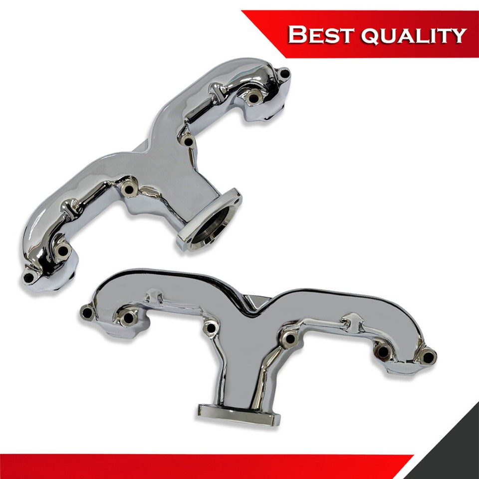 Chrome Ram Horn Exhaust Manifolds Suit Chevy SBC 283 305 327 350 383 ...