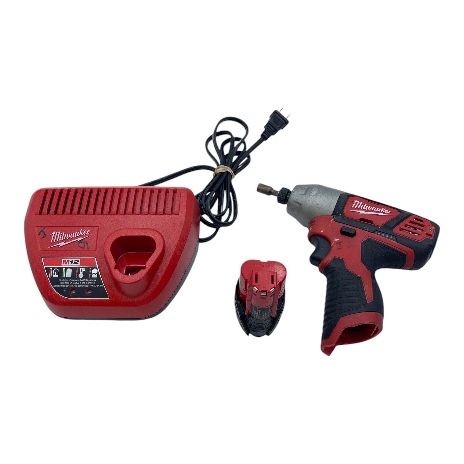 Milwaukee M12 1/4 inch Hex Impact Driver - Red (2462-20) 692752626951 ...