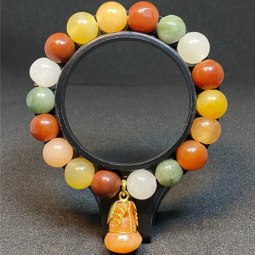 Bracelet 5 Color Mala Beads Gemstone Calabash Jade Stone Jewelry Thai ...