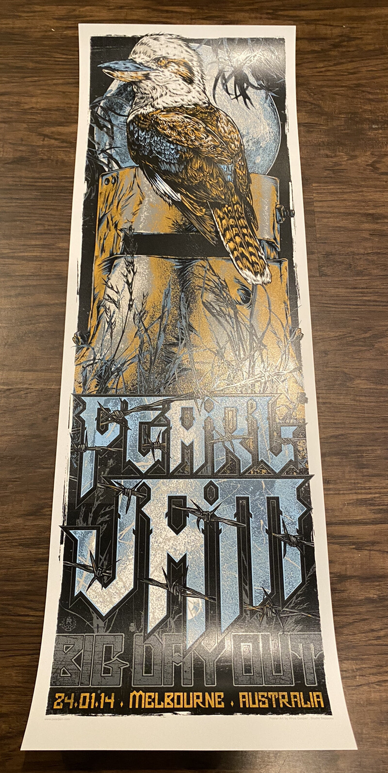 2014 Pearl Jam Melbourne Limited Ed Screen Print Concert Poster Rhys ...