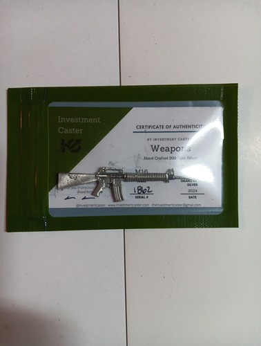 M16 2024 Investment Caster Hand Poured .999 Silver ‘M16’ 7.8 Grams Pure ...