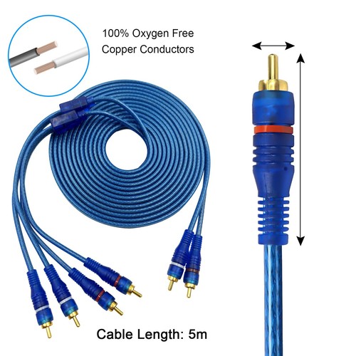 RCA Car Audio Cable Y Splitter Adapter Cord 2 Channel to 4 Channel ...